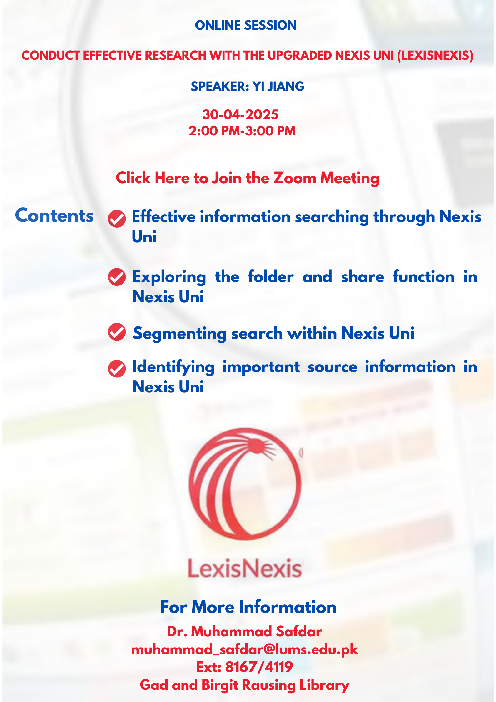 Online Session-Conduct Effective Research with the Upgraded Nexis Uni (LexisNexis) | Library